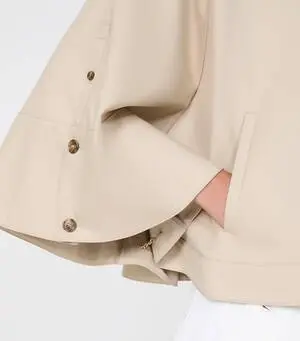 Max Mara Cropped Cotton Jacket With Funnel Neck