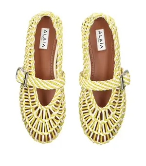 Alaïa Leather Braided Ballerina Flats