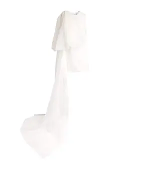 ZIYAD BUAINAIN Silk Organza Bow Mini Dress - Ivory