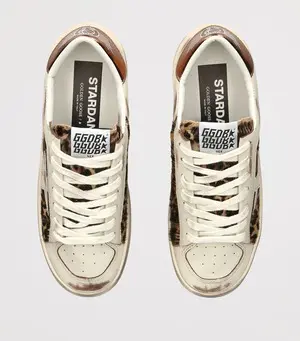 GOLDEN GOOSE Stardan Distressed Leopard Print Sneakers - Beige