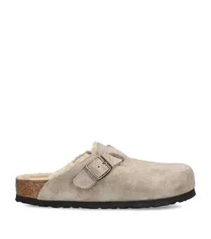 BIRKENSTOCK Shearling Boston Clogs - Brown