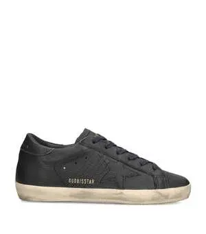 GOLDEN GOOSE Leather Super Star Sneakers - Navy
