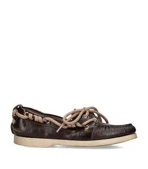 GOLDEN GOOSE Leather Boat Shoes - Brown