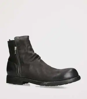 Officine Creative Suede Zip-up Ankle Boots