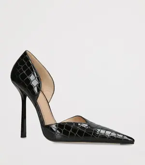 Victoria Beckham Patent Leather Croc Effect D'orsay Stiletto Pumps