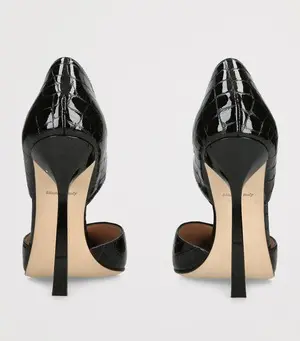 Victoria Beckham Patent Leather Croc Effect D'orsay Stiletto Pumps