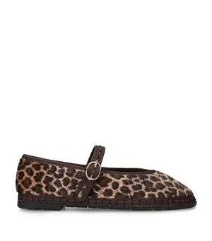 FLABELUS Pierre Leopard Print Mary Janes