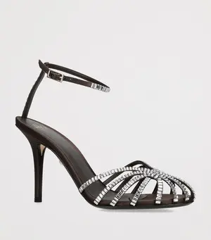 ALEVI MILANO Satin Penelope Xtal Heeled Sandals 95