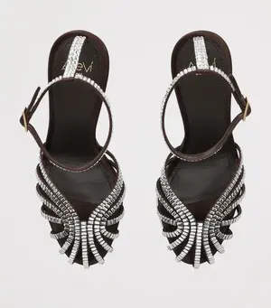 ALEVI MILANO Satin Penelope Xtal Heeled Sandals 95