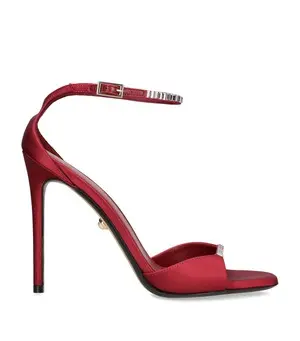 ALEVI MILANO Satin Ninel Xtal Heeled Sandals 110 - Red