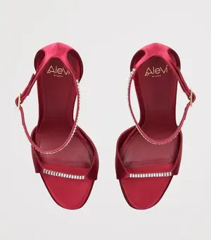 ALEVI MILANO Ninel Crystal Embellished Satin Stiletto Sandals