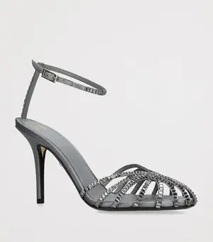 ALEVI MILANO Satin Penelope Xtal Heeled Sandals 95 - Grey
