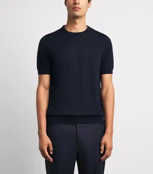 LARDINI Virgin Wool Knitted T-shirt