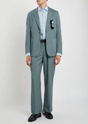 PERCIVAL Tailored Straight-leg Woven Trousers - Blue