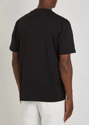 Nn07 Adam Logo-embroidered Cotton T-shirt - Black