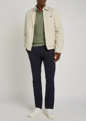 Polo Ralph Lauren Embroidered Logo Shell Windbreaker Jacket - Stone