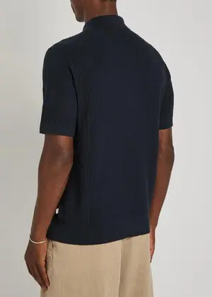 Nn07 Nolan Ribbed Cotton-knit Shirt