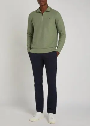 Polo Ralph Lauren Half-zip Waffle-knit Cotton Jumper - Green