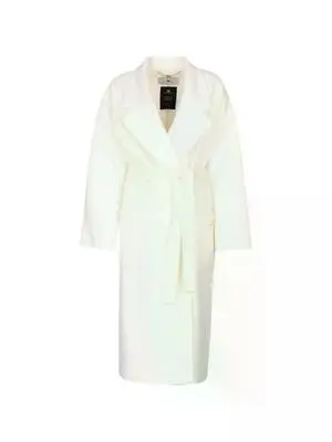 Elisabetta Franchi Wool Double Cloth Coat - Neutrals