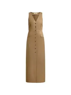 12 STOREEZ Button-up Sleeveless Maxi Dress - Neutrals