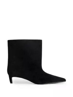12 STOREEZ Suede Kitten-heel Ankle Boots