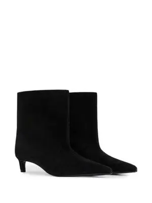12 STOREEZ Suede Kitten-heel Ankle Boots