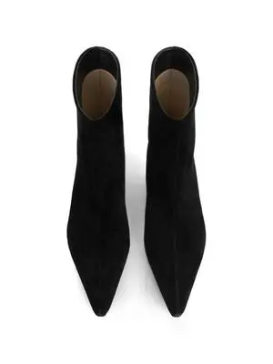 12 STOREEZ Suede Kitten-heel Ankle Boots