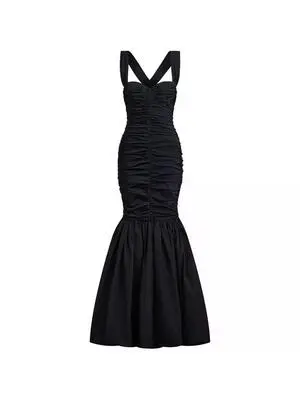 12 STOREEZ Pavlova Ruched Taffeta Dress - Black