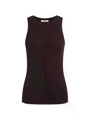 12 STOREEZ Ribbed Racer Back Tank Top - Brown