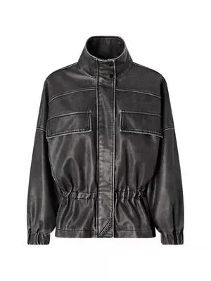 Pinko Faded Effect High Neck Jacket - Grey