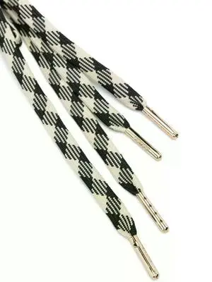 GOLDEN GOOSE Check Pattern Laces With Logo Engraved Aglets