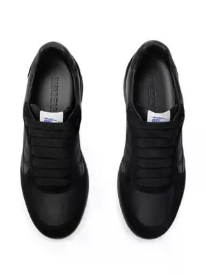 Burberry Sneakers In Leather And Suede With Signature Check Detail