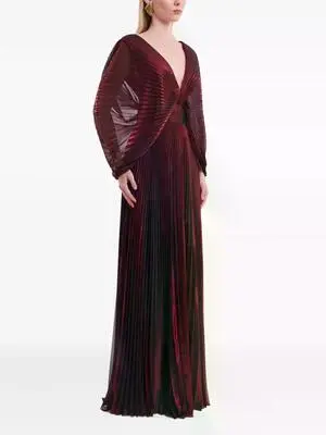 GEMY MAALOUF Pleated V-neck Maxi Dress
