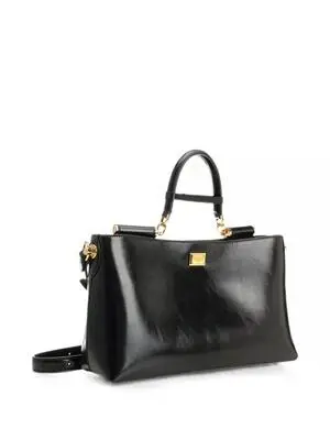 Dolce & Gabbana Medium Vittoria Calfskin Handbag - Black