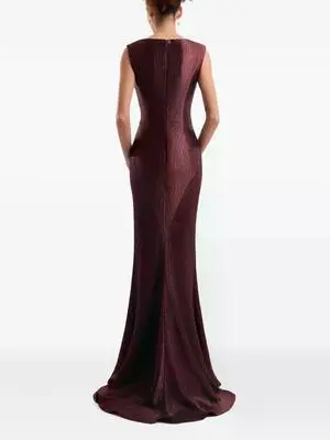 GEMY MAALOUF Sculpted V-neck Maxi Dress
