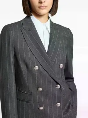 Peserico Pinstripe Double-breasted Jacket