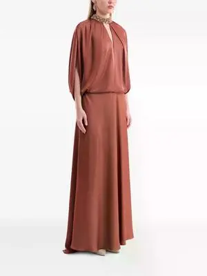 GEMY MAALOUF Embellished Keyhole Batwing Maxi Dress