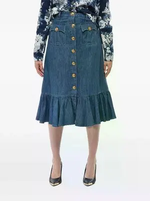 Valentino Garavani Ruffled Button-front Midi Skirt