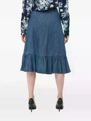 Valentino Garavani Ruffled Button-front Midi Skirt
