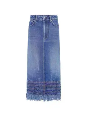 Rabanne Fringe Detail Midi Skirt