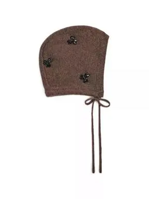 Simone Rocha Crystal-embellished Bonnet - Brown