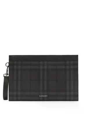 Burberry City Check Zip Pouch - Black