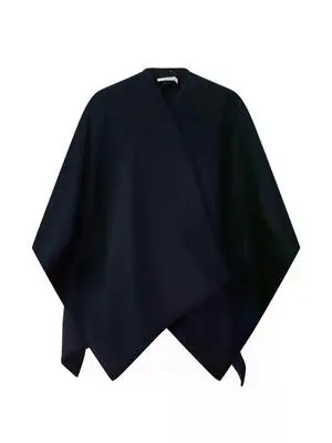 Max Mara Blanket-stitch Cape Jacket - Blue