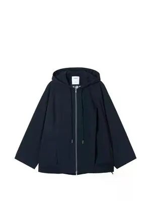 ENFOLD Hooded Pleated Jacket - Blue