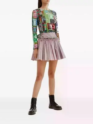 CHOPOVA LOWENA Graphic Print Mesh Top