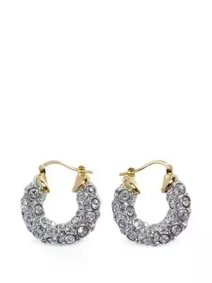 Simone Rocha Rhinestone Embellished Hoop Earrings - Silver