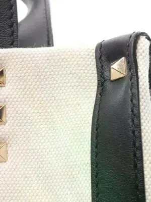 Valentino Garavani Vltn Logo Rockstud Canvas Tote Bag