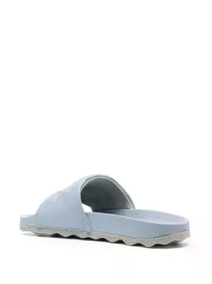 Off-White Logo-embroidery Leather Sliders
