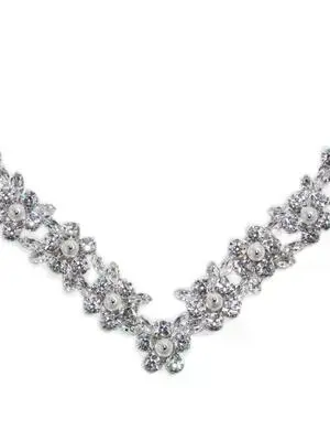 Simone Rocha V-line Floral Necklace - Silver