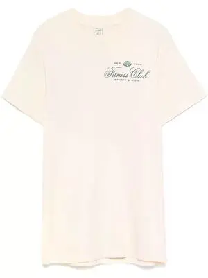 SPORTY & RICH Fitness Club" Cotton T-shirt - Neutrals